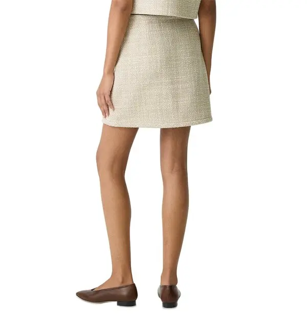 Theory A-line Mini Skirt In Texture Tweed - Taupe Multi