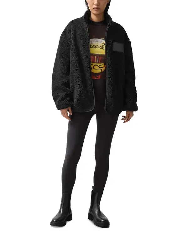 REISS X Mclaren Snoop Oversized Fit Embroidered Fleece Jacket - Black