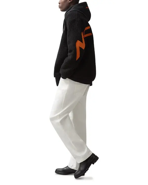 REISS X Mclaren Snoop Oversized Fit Embroidered Fleece Jacket - Black
