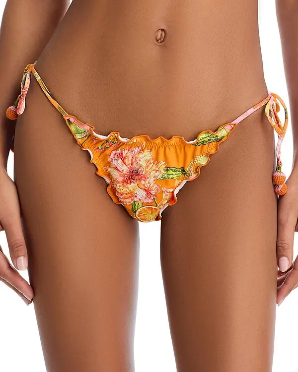PQ SWIM Embroidered Bikini Bottom - Clementine