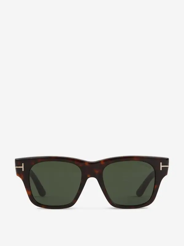 TOM FORD Rectangular Metal Sunglasses - Brown