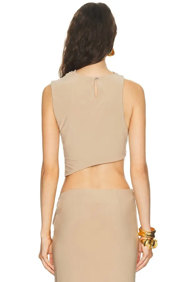 MAY MASHIAH Layla Cropped Top - Latte