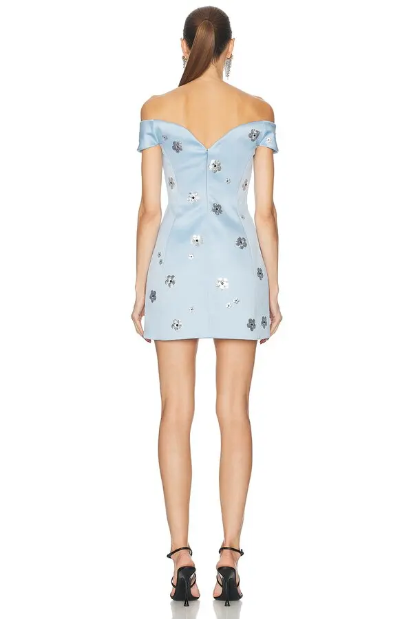 Marc Jacobs Sequin Daisy Embellished Dress - Sky Blue