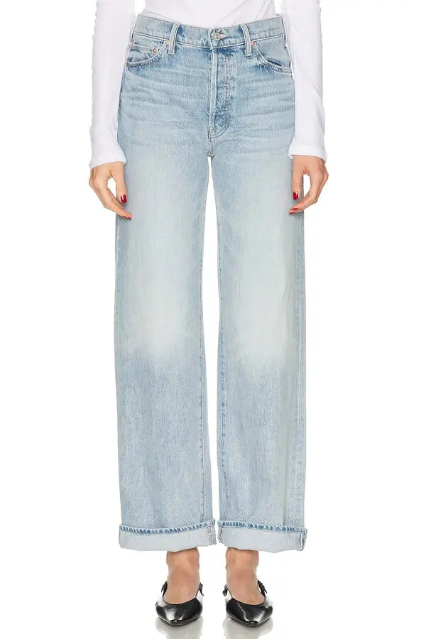 MOTHER The Dodger Button Hover Cuff Jeans - I Could Care Less