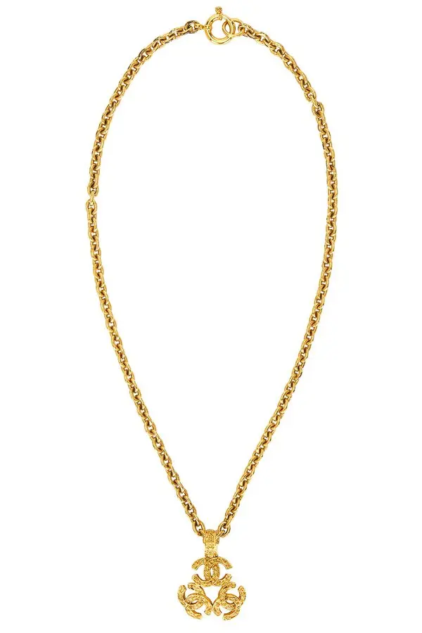 Chanel 1994 Triple Cc Necklace - Gold