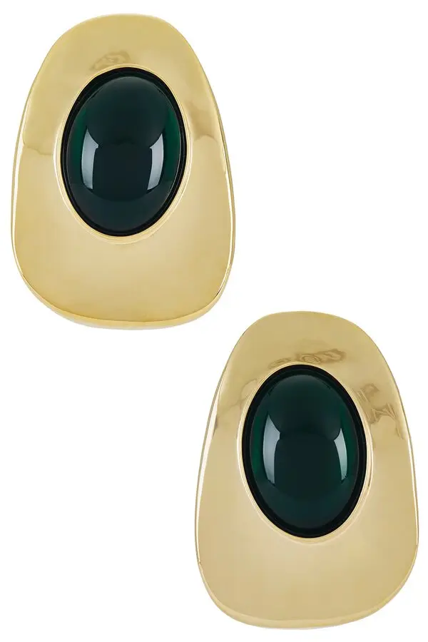 Saint Laurent Gold-tone Earrings - Or Laiton & Vert