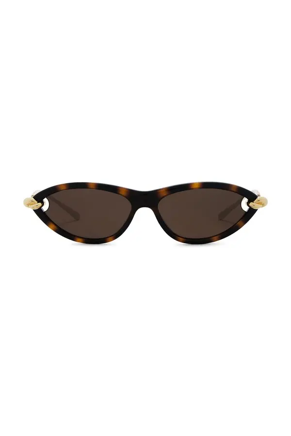 Bottega Veneta Knot Sunglasses - Havana  Gold  & Brown