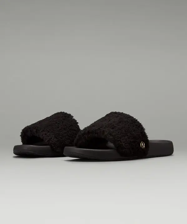 Lululemon Fleece Restfeel Slide - Black/gold