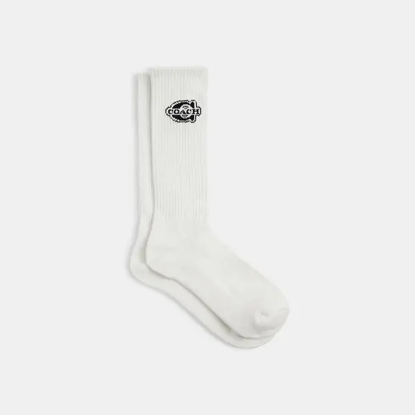 COACH® Soho Calf Socks - Chalk