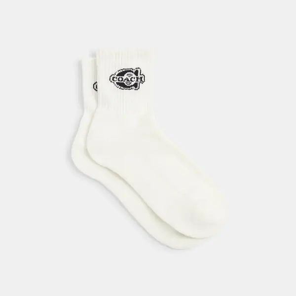 COACH® Soho Quarter Crew Socks - Chalk