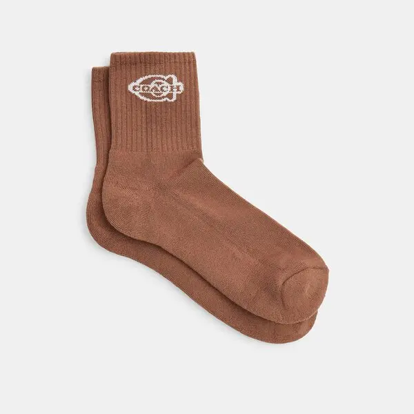 COACH® Soho Quarter Crew Socks - Sable
