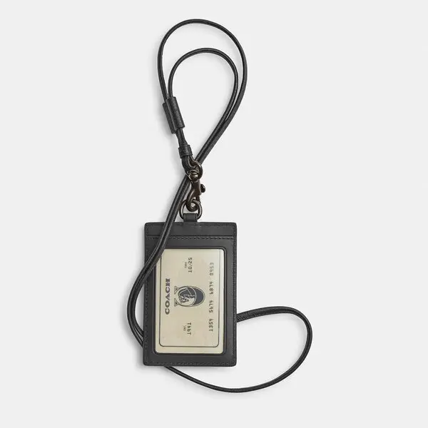 COACH Id Lanyard In Signature Canvas - Charcoal