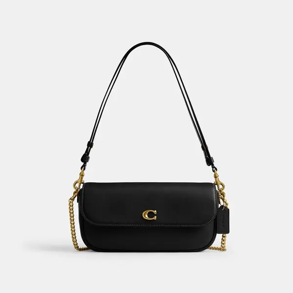 COACH Brook Flap Chain Bag - Brass/black