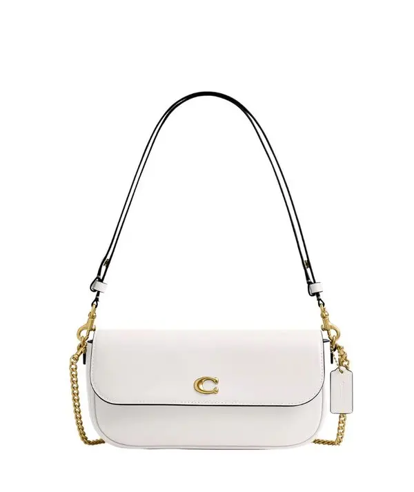 COACH Brook Flap Chain Bag - Brass/chalk