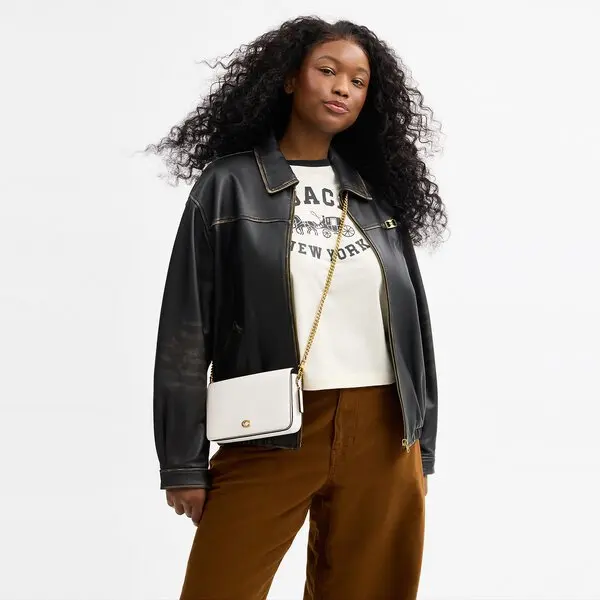 COACH Mila Crossbody Bag With Signature Canvas - Brass/chalk