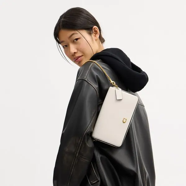 COACH Mila Crossbody Bag With Signature Canvas - Brass/chalk