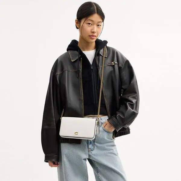 COACH Mila Crossbody Bag With Signature Canvas - Brass/chalk
