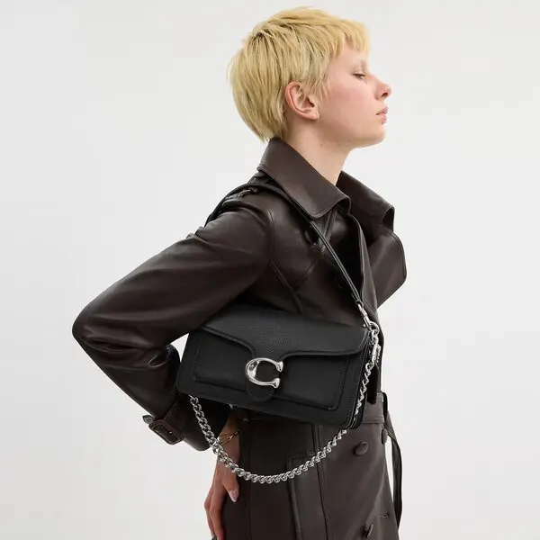 COACH Short Chunky Curb Chain Strap - Silver