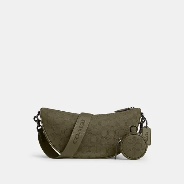 COACH Hall Soft Sling Bag In Signature Jacquard - Olive Drab