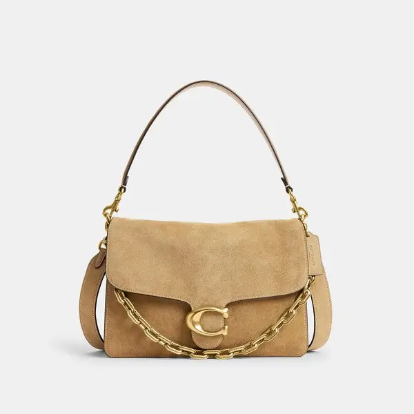 Coach Chain Tabby Shoulder Bag Brass/Sand Editorialist