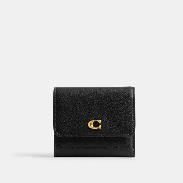 COACH® Mila Small Flap Wallet - Brass/black