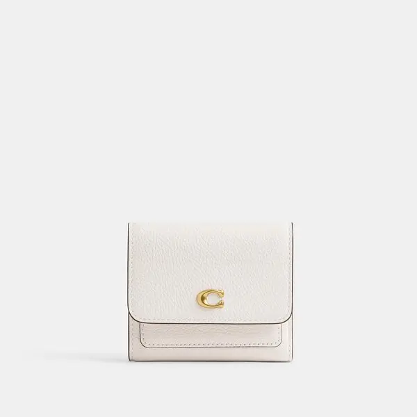 COACH® Mila Small Flap Wallet - Brass/chalk