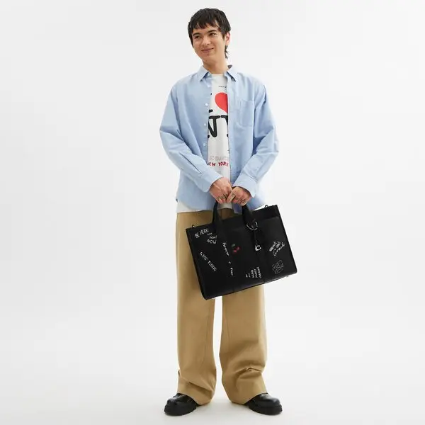 COACH ウェスリー トート・スケッチ プリント ブラック NWT COACH 
