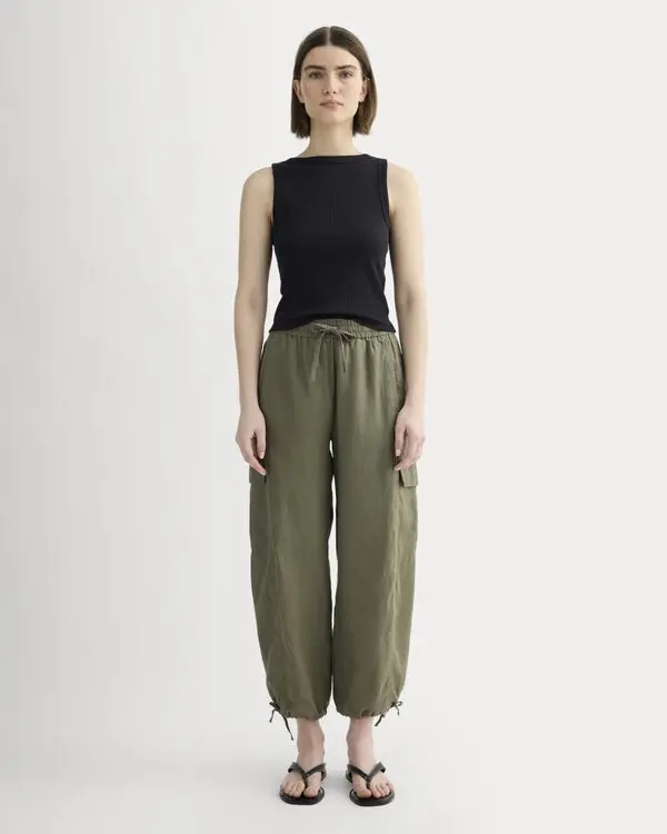 Everlane Linen Cargo Curve Pant - Kalamata