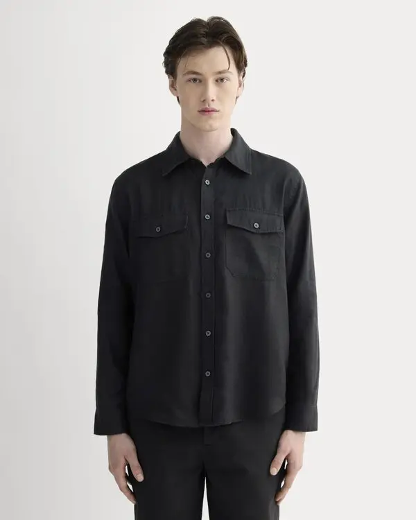 Everlane Linen Utility Shirt - Black