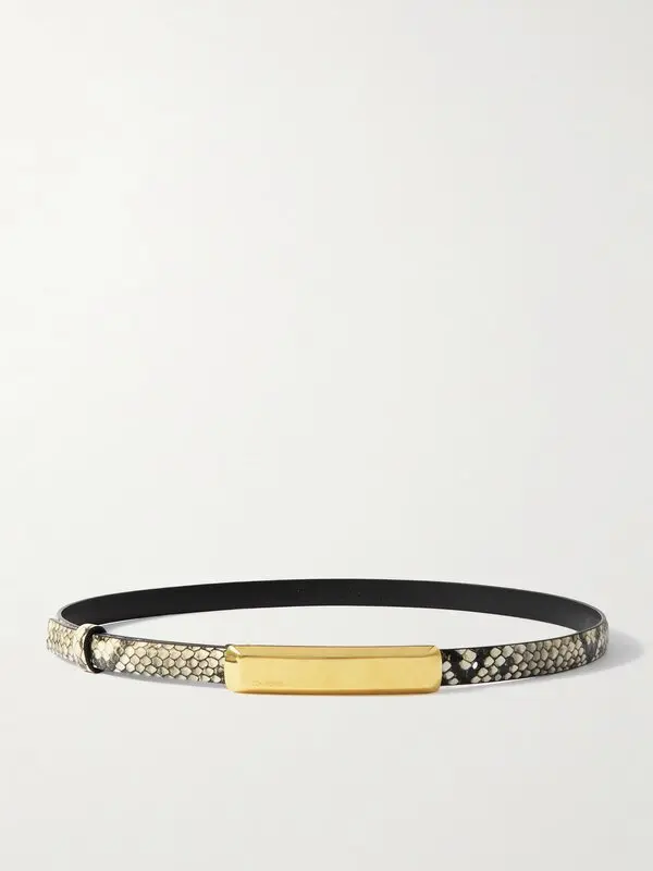 TOM FORD Snake-effect Leather Belt - Animal Print