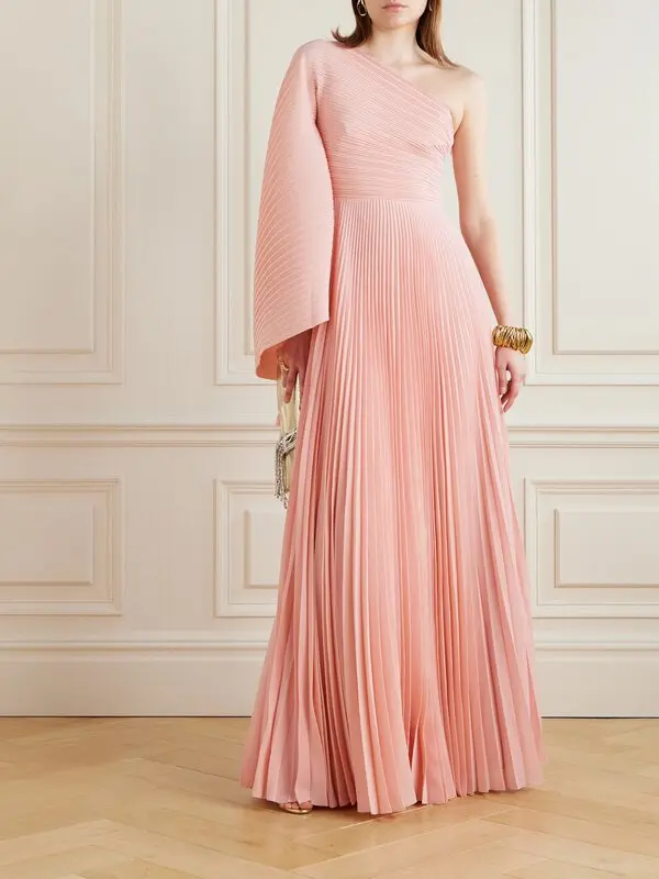 Solace London Maci One-shoulder Gown - Pink