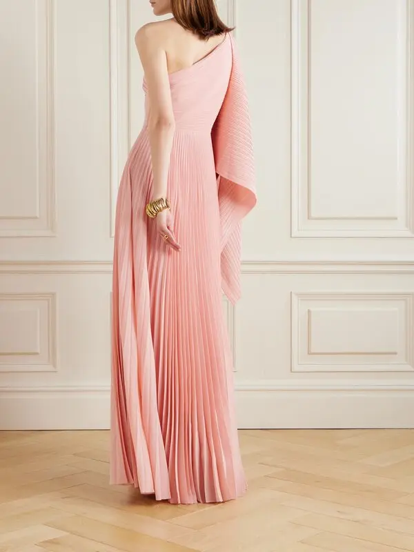 Solace London Maci One-shoulder Gown - Pink