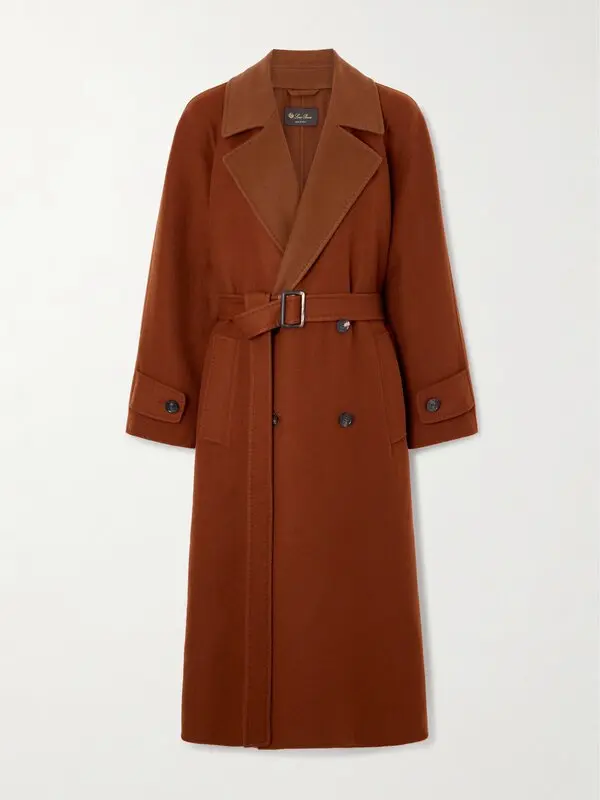 Loro Piana Foster Double-breasted Cashmere-blend Felt Coat - Brown