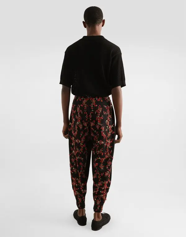 Dolce & Gabbana Cotton Twill Pants With Embroidery
