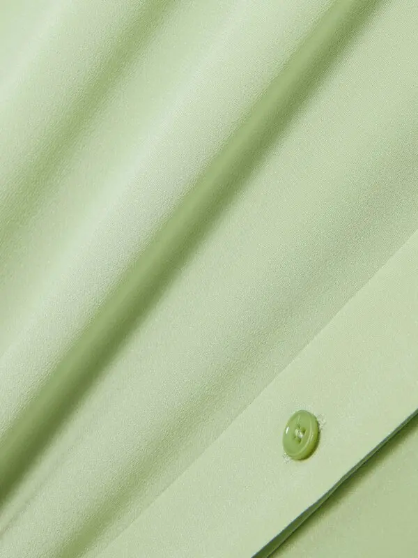 JOSEPH Darious Belted Silk-crepe Midi Dress - Green
