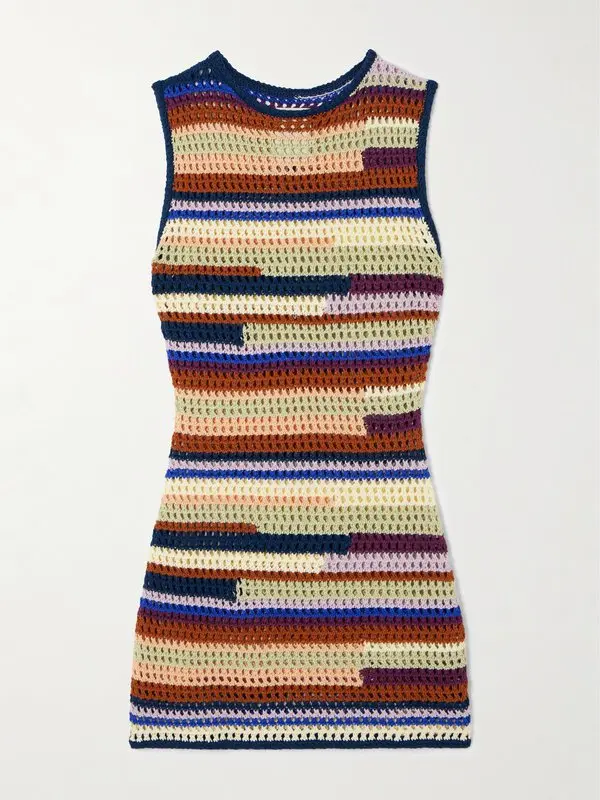 Escvdo Spondylus Open-knit Mini Dress