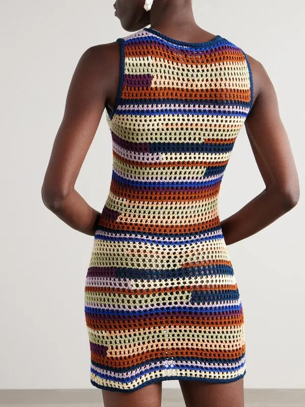 Escvdo Spondylus Open-knit Mini Dress