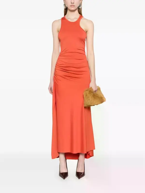 Victoria Beckham Ruched Maxi Dress - Orange