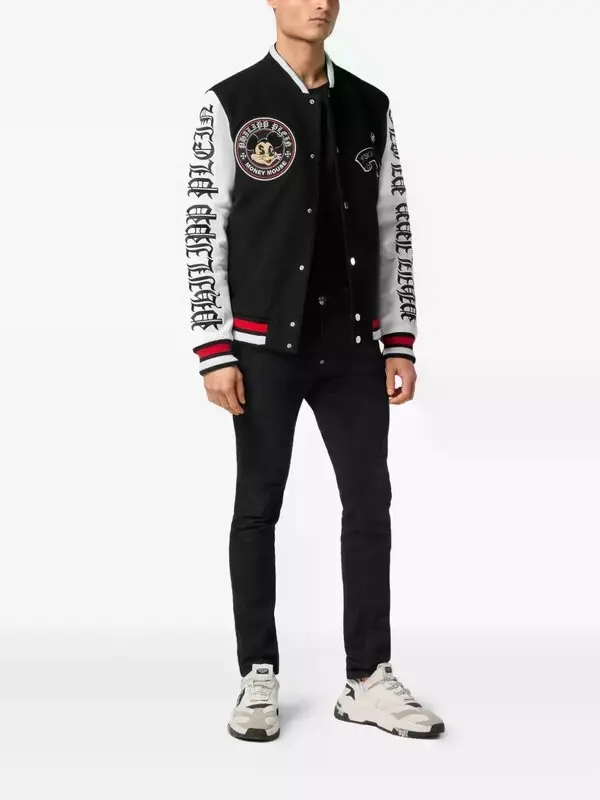 Philipp Plein Money Mouse-emblem Varsity Jacket