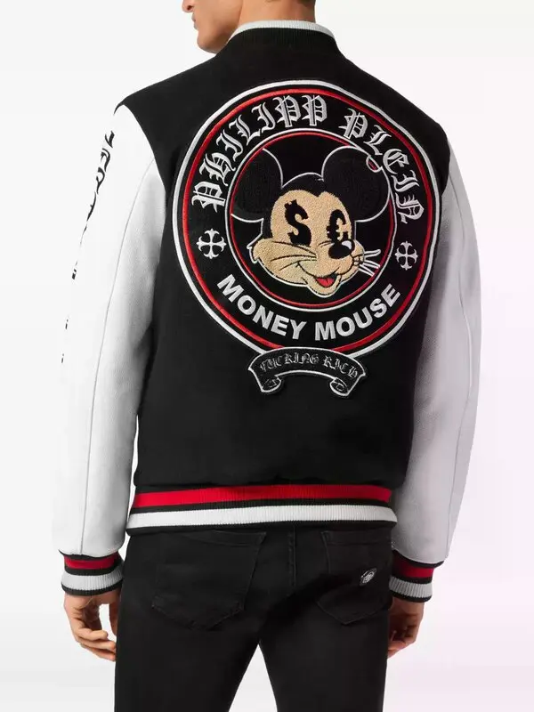 Philipp Plein Money Mouse-emblem Varsity Jacket