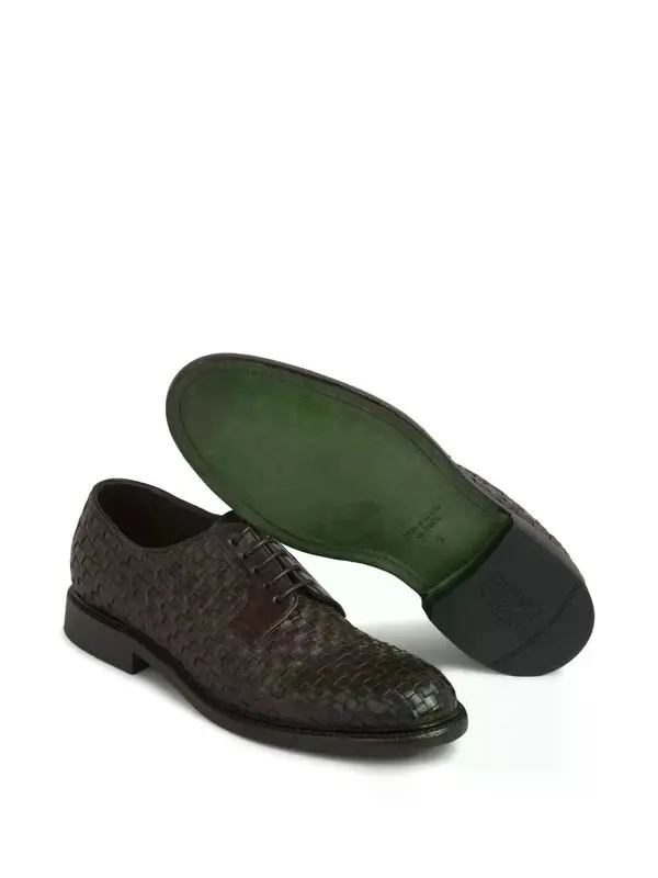 GREEN GEORGE Interwoven Derby Shoes - Brown