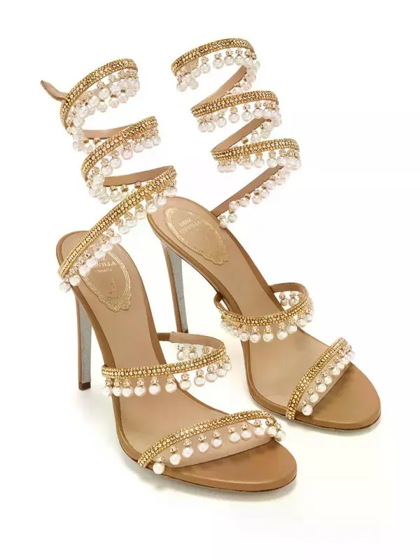 Rene Caovilla 105mm Chandelier Sandals - Brown