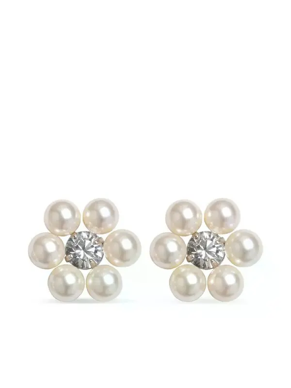 JENNIFER BEHR Zaya Pearl Stud Earrings - White