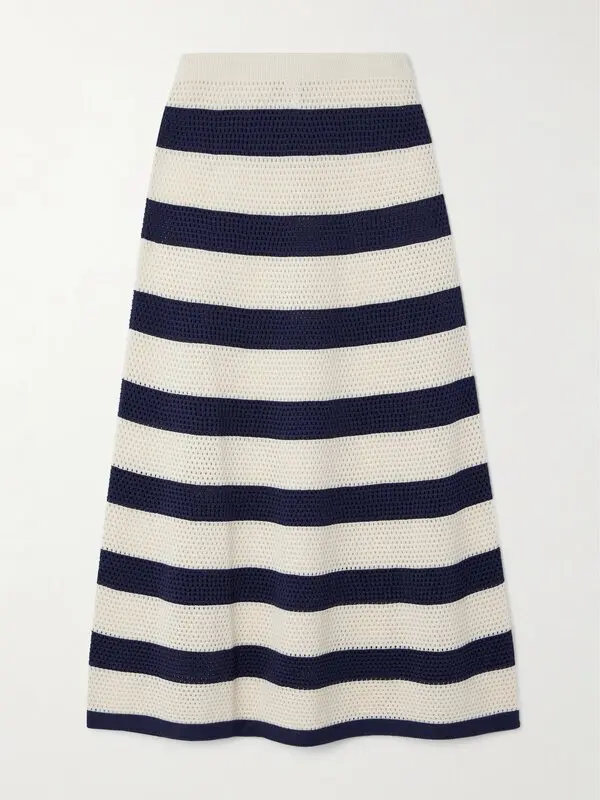 ERES Bayadere Bateau Striped Midi Skirt