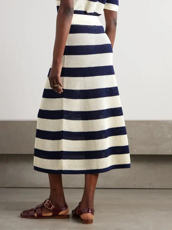ERES Bayadere Bateau Striped Midi Skirt