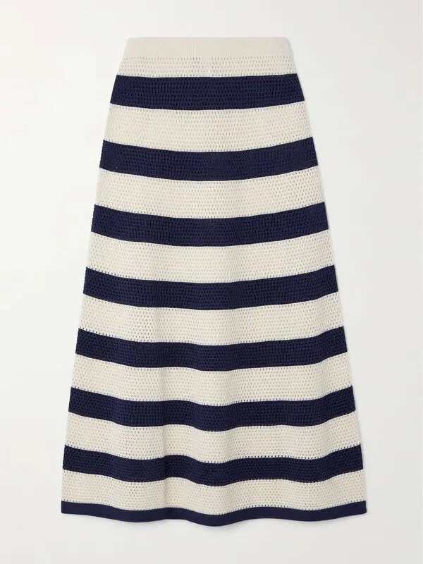ERES Bayadere Bateau Striped Midi Skirt