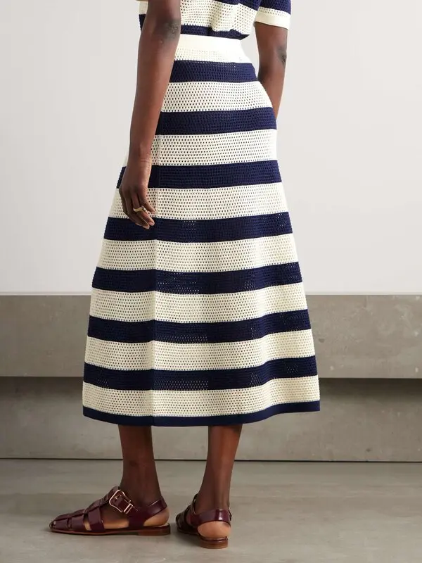 ERES Bayadere Bateau Striped Midi Skirt