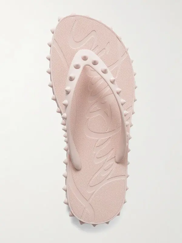 CHRISTIAN LOUBOUTIN Super Loubi Studded Flip Flops - Neutrals