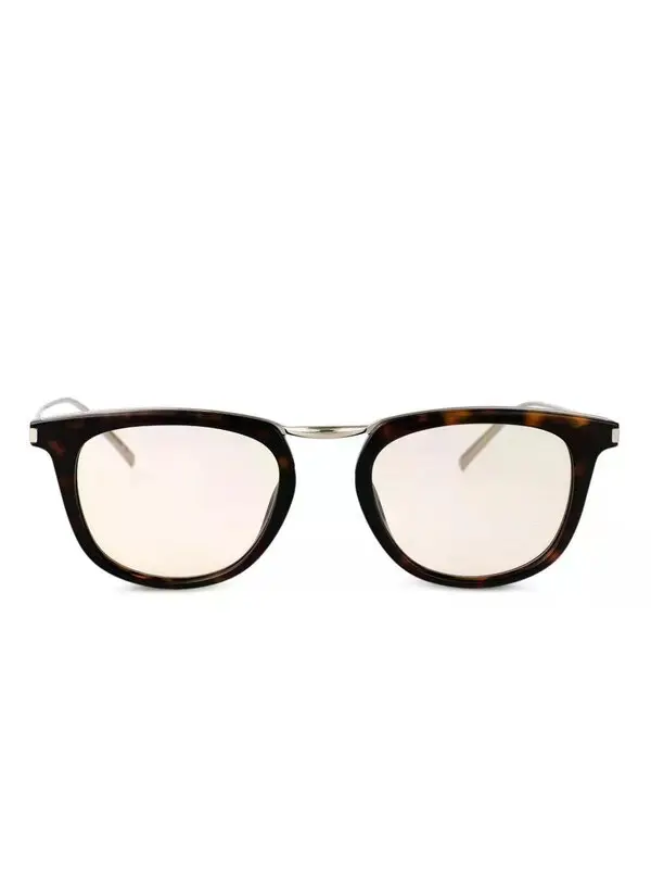 Saint Laurent Sl753 Square-frame Glasses - Brown