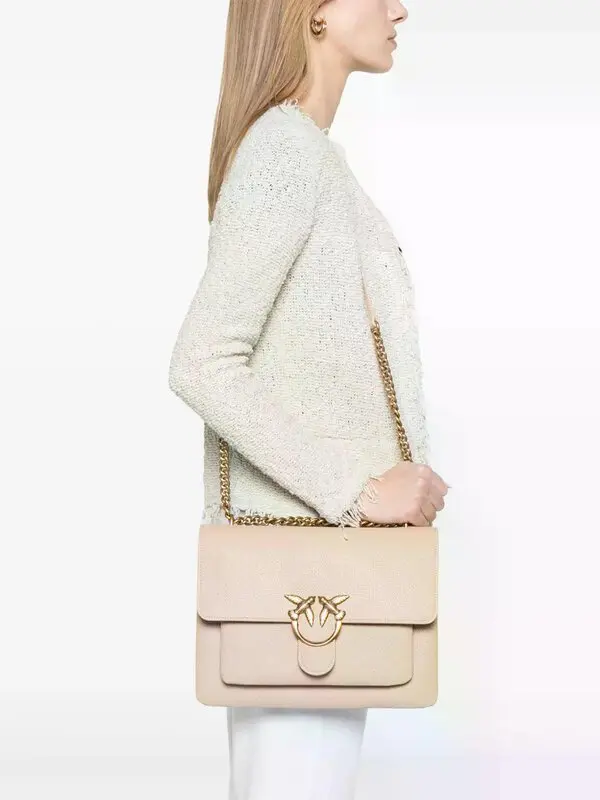 Pinko Love Birds Shoulder Bag - Neutrals